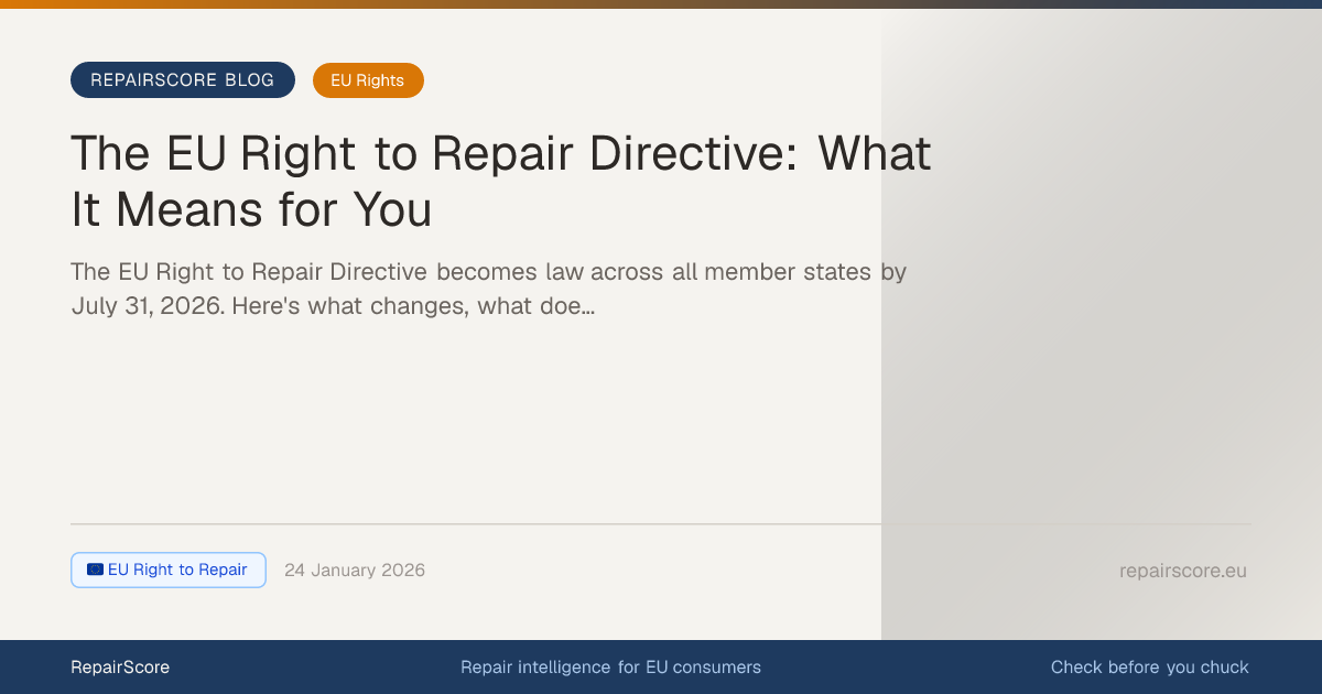 The EU Right to Repair Directive: What It Means for You | RepairScore